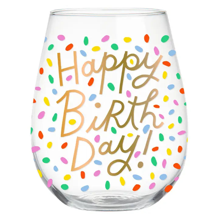 Birthday Stemless 22oz Wine Glass – Pop & Pour Party Co