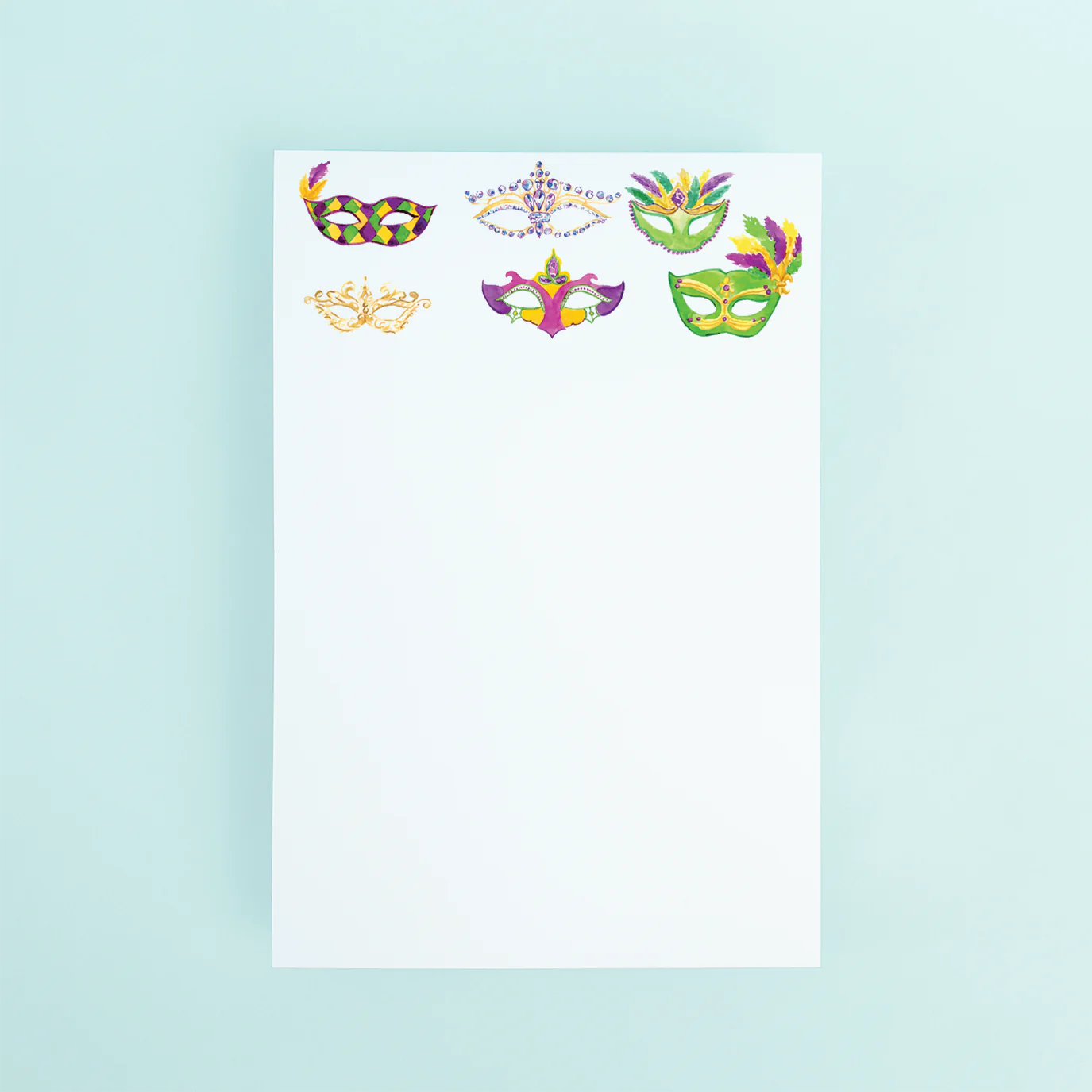 Mardi Gras Masks Notepad – Pop & Pour Party Co