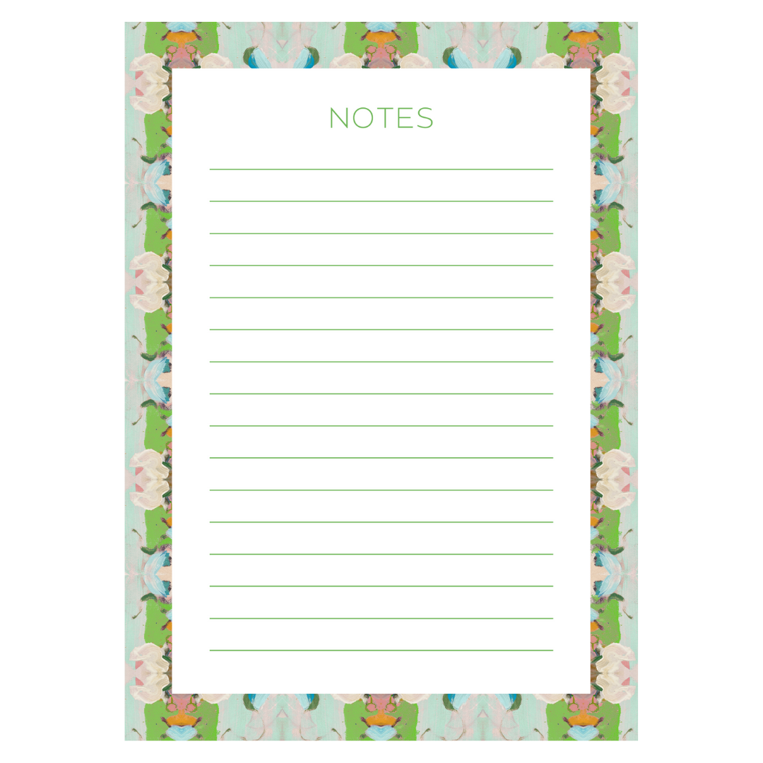 Lined Notepad: Monet's Garden Green – Pop & Pour Party Co
